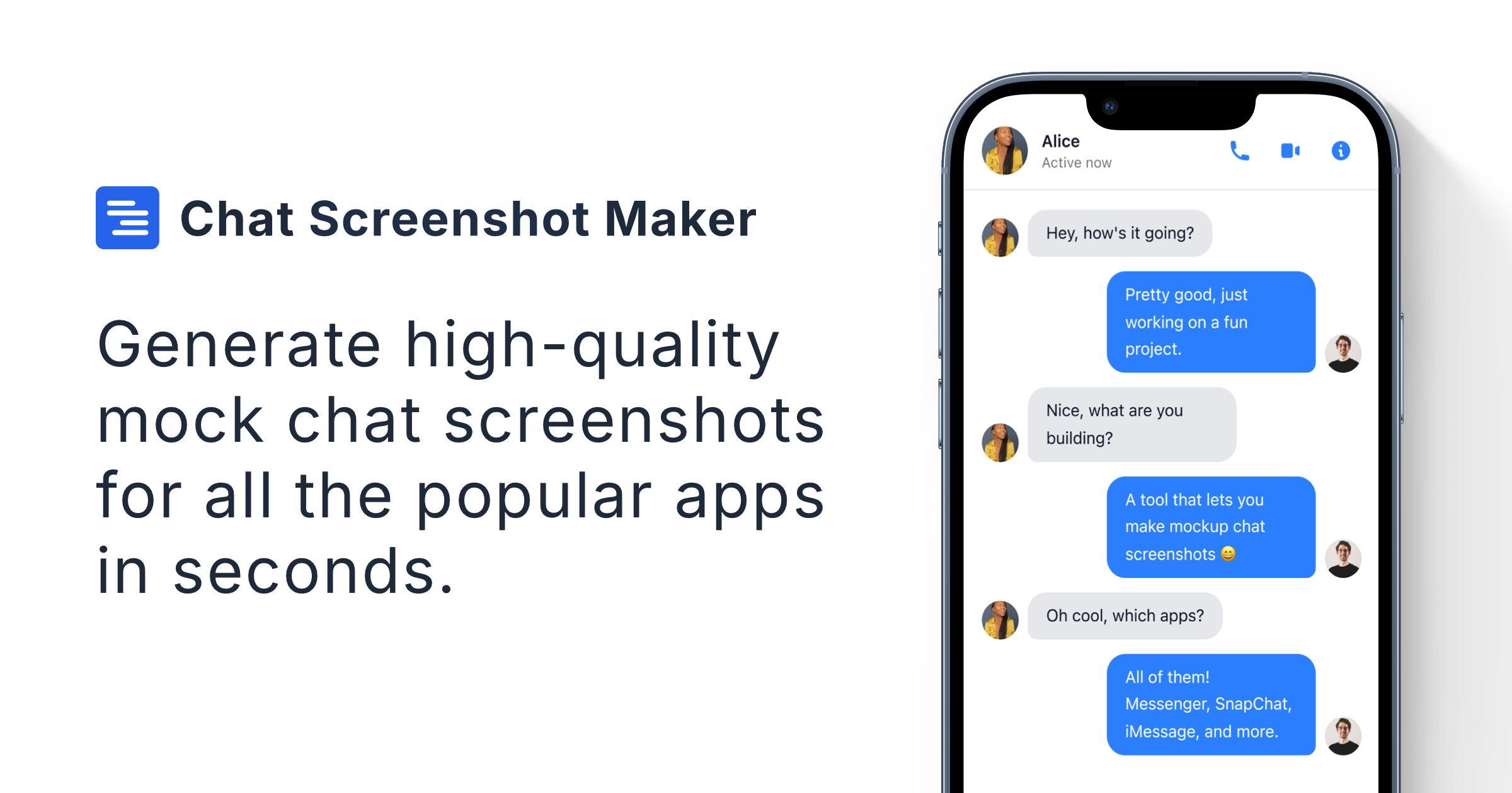 Chat Screenshot Maker - Create realistic mock chat conversations in ...